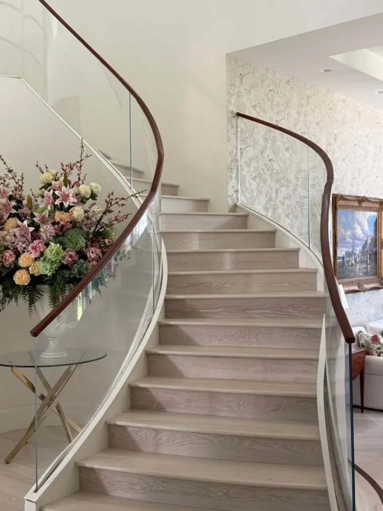 Curved Railing Systems in West Palm Beach, FL | Luxury Staircase Railings